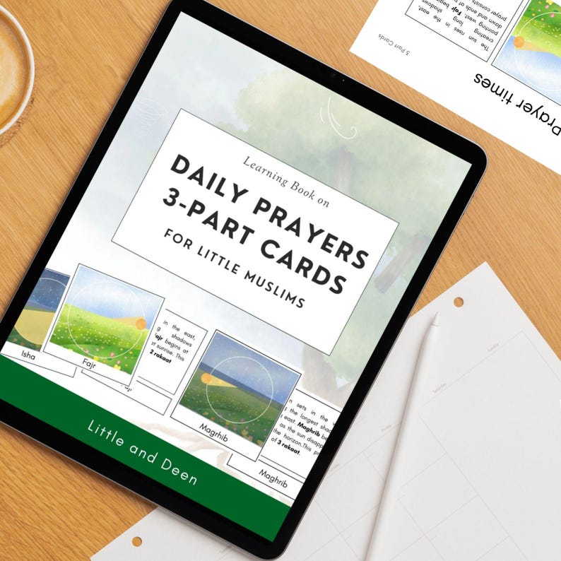 Daily Prayers 3-part Cards: Islamic Learning Resource (digital Download ...