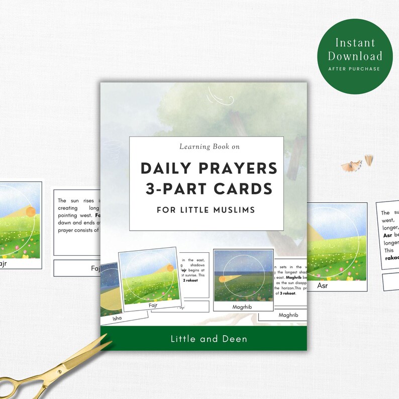 Daily Prayers 3-part Cards: Islamic Learning Resource (digital Download ...