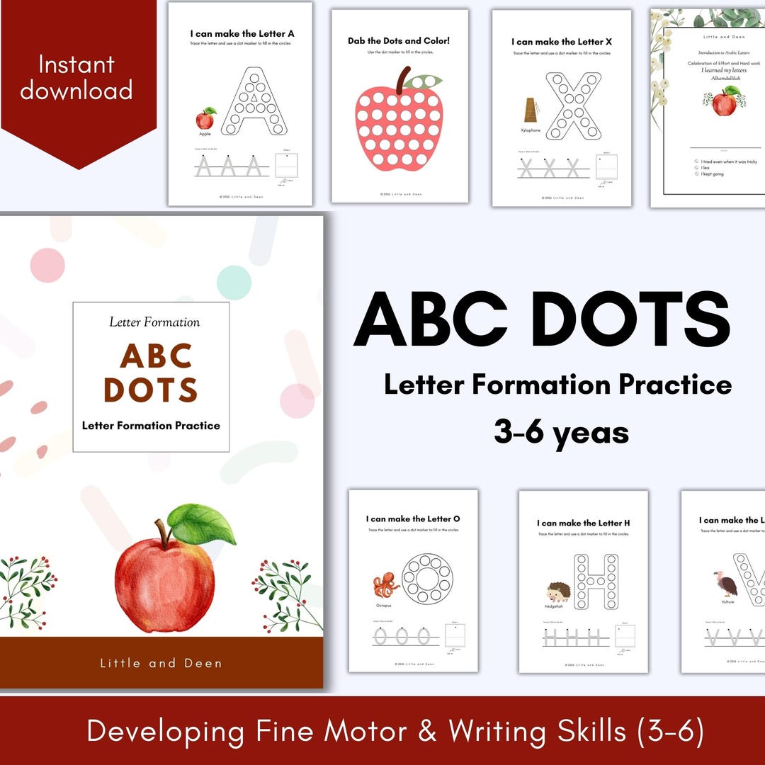 Letter Formation Dot Marking and Tracing for Prewriting (DIGITAL ...
