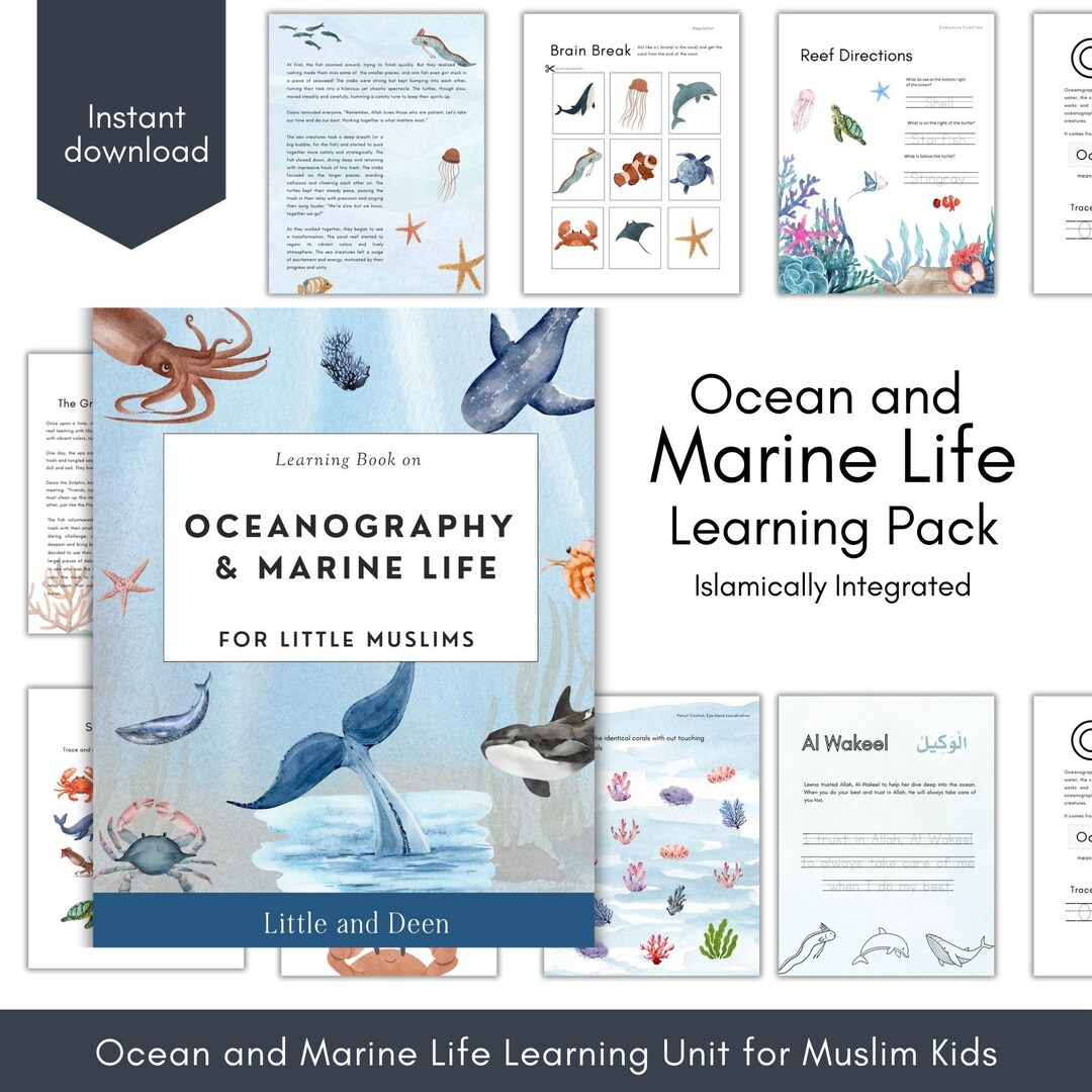 Ocean & Marine Life Learning Pack: Islamic Homeschool (digital Download ...