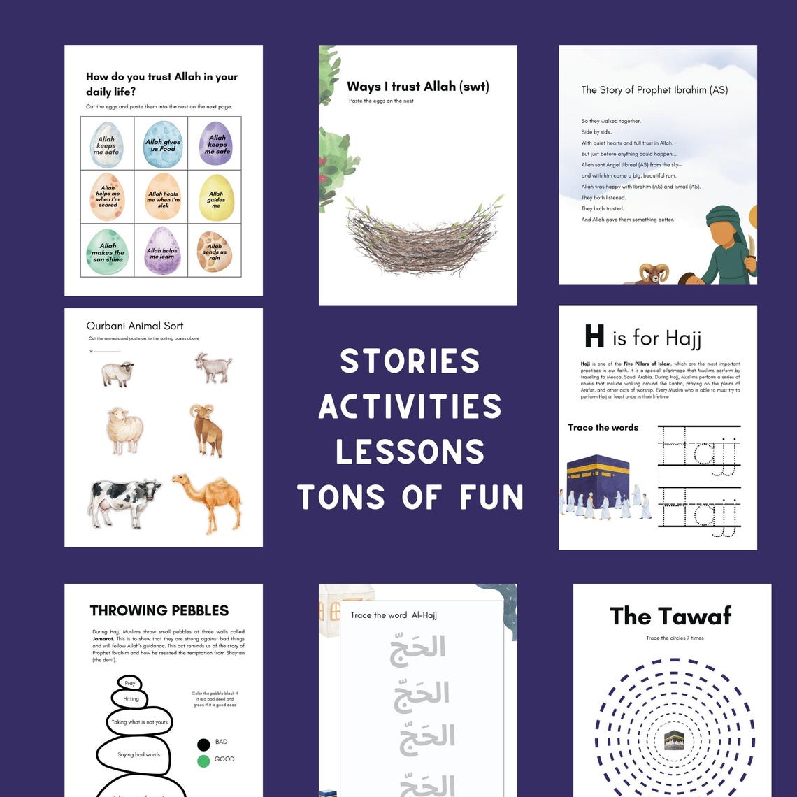 Dhul Hijjah Learning Pack: Islamic Montessori Activities (ages 3-5 ...