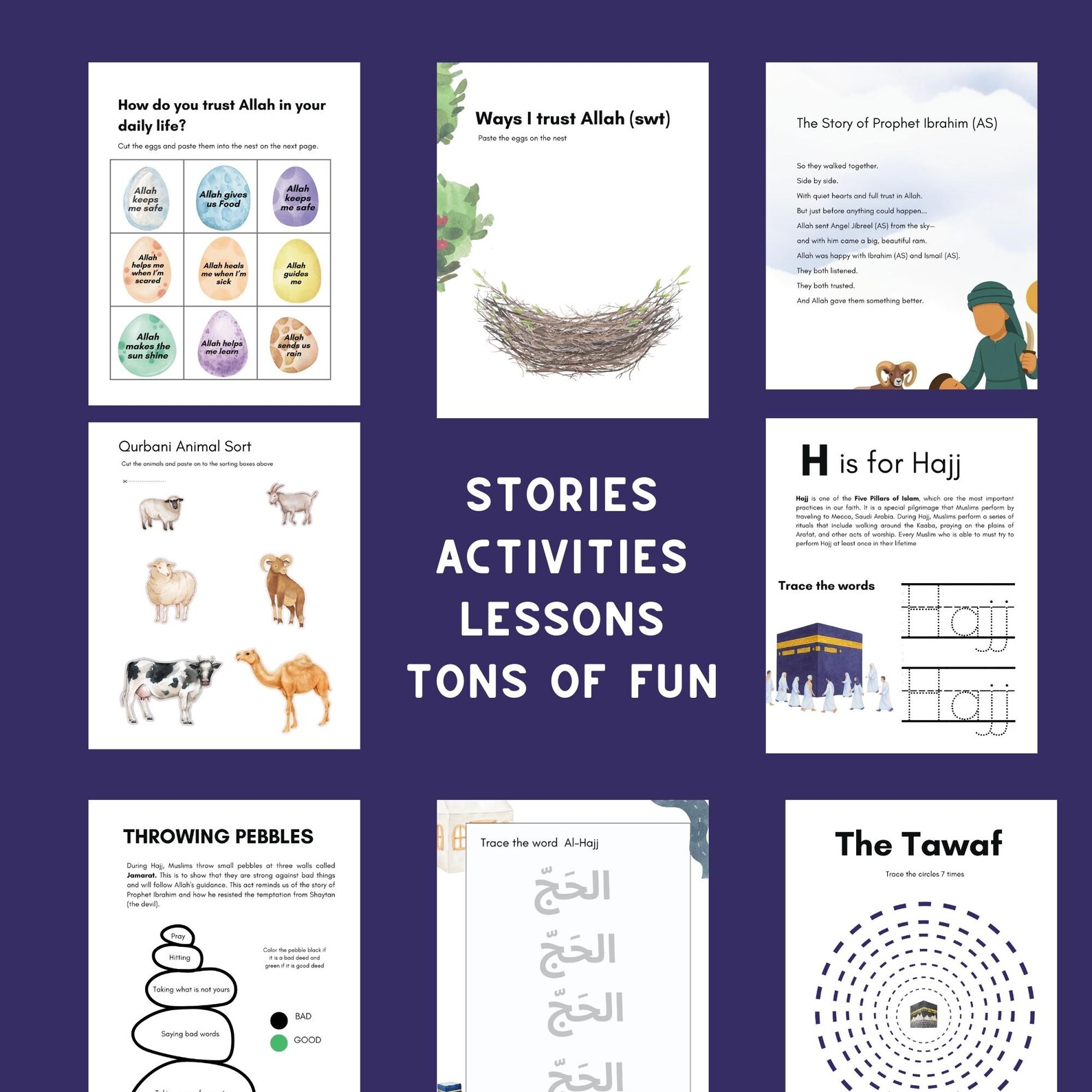 Dhul Hijjah Learning Pack: Islamic Montessori Activities (ages 3-5 ...