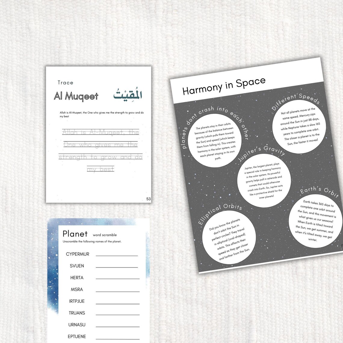 Solar System Learning Pack: Islamic Homeschool Resource (digital ...