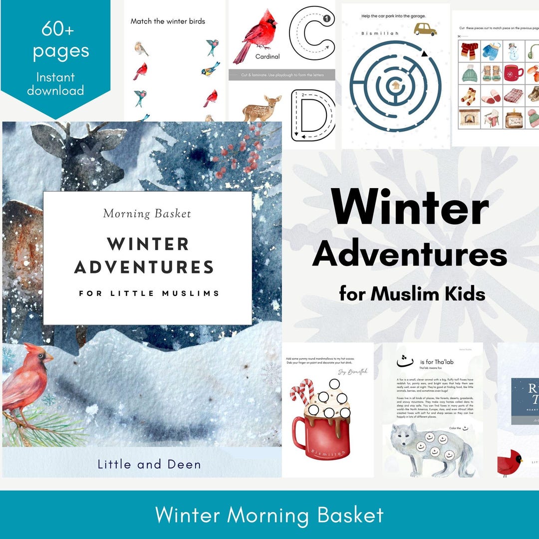 Winter Adventures Activity Workbook: Muslim Homeschool, Arabic Alphabet ...
