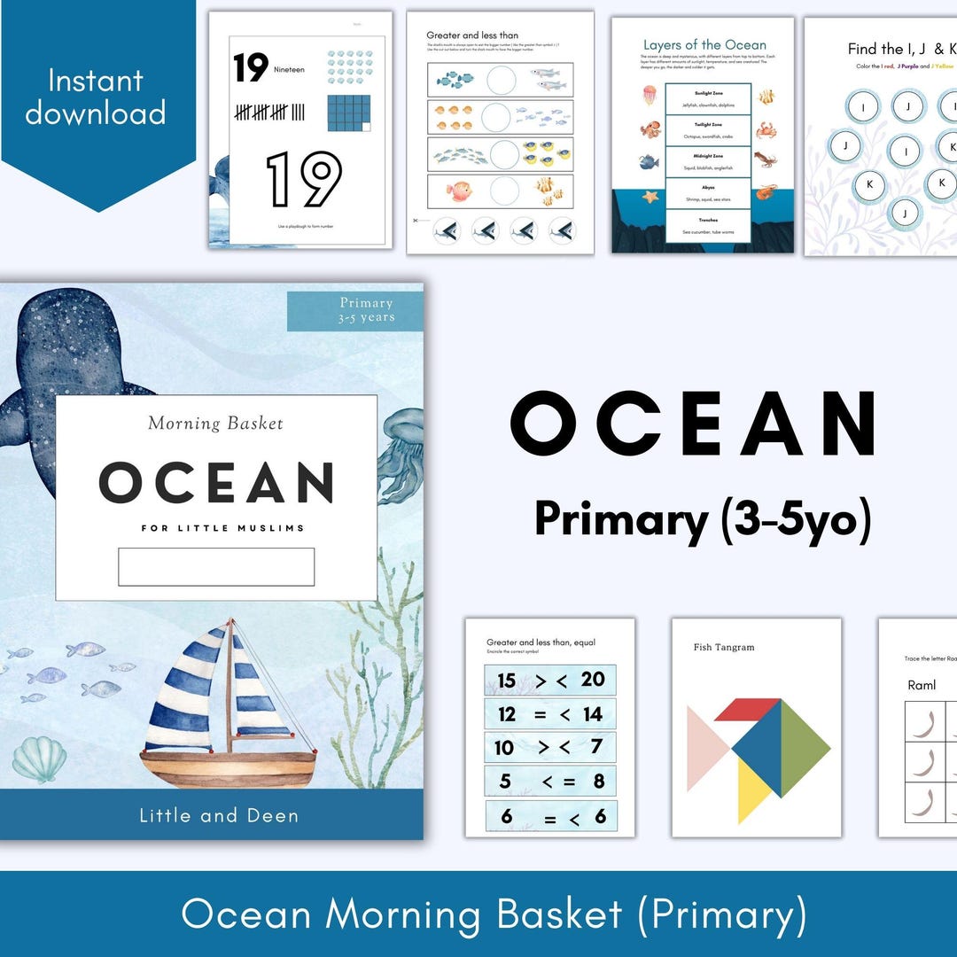 Ocean Learning Pack Preschool Printable Activities Homeschool Ocean ...