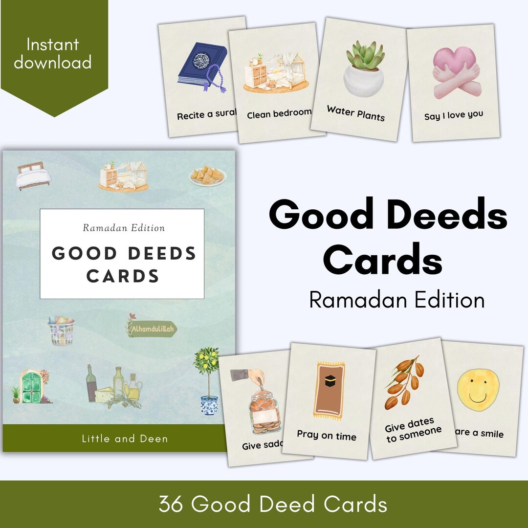 Ramadan Good Deeds Printable Cards Islamic Kids Activity, Ramadan ...