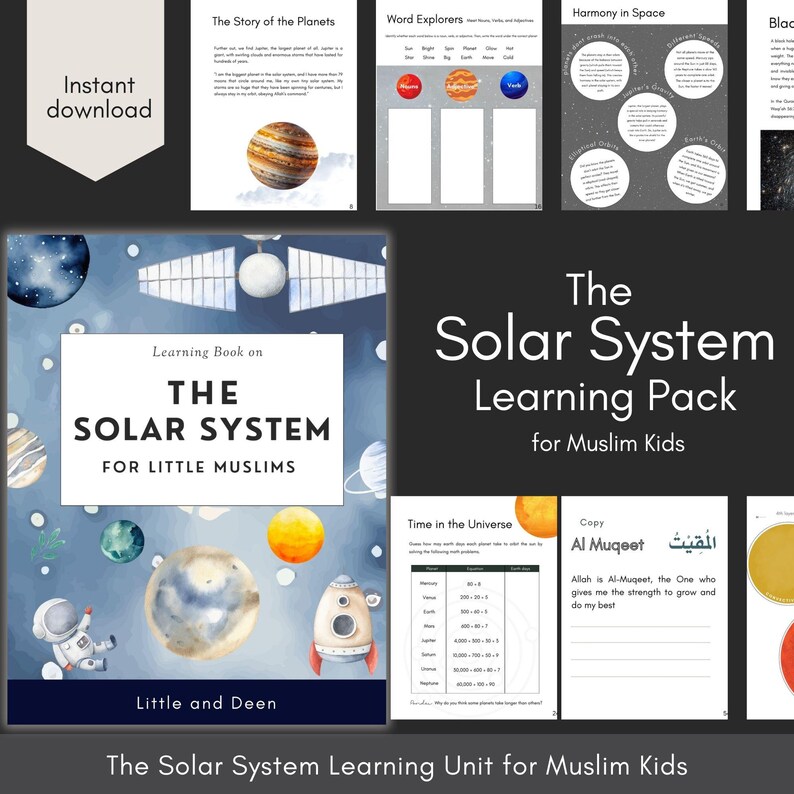 Solar System Learning Pack: Islamic Homeschool Resource (digital ...