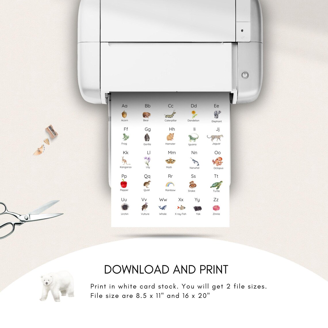 Nature Alphabet Poster: Montessori Homeschool Printable (digital ...