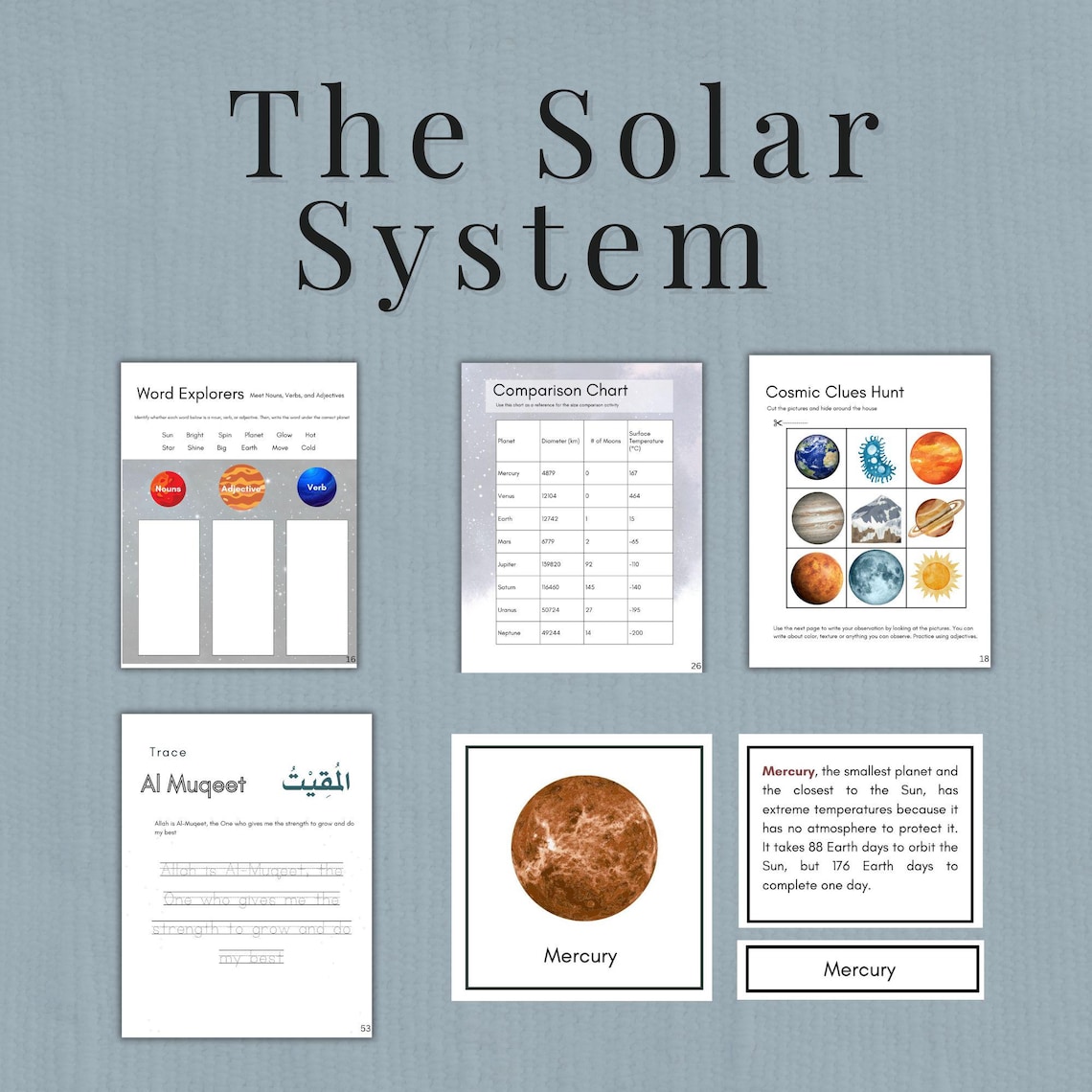 Solar System Learning Pack: Islamic Homeschool Resource (digital ...