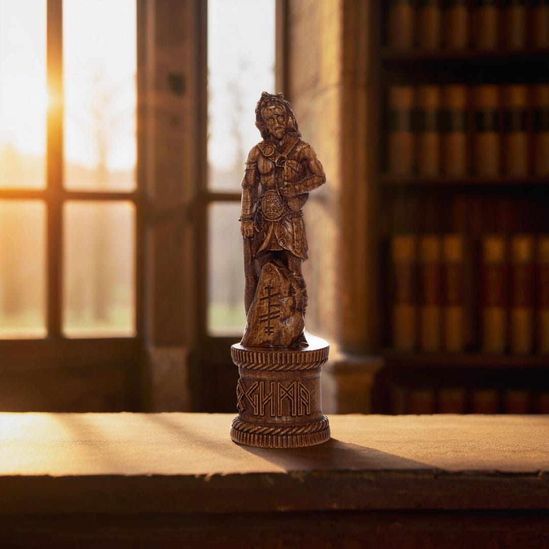 Wooden Ogma Statue, Celtic God Figurine, Celtic Mythology, Ogma Statue ...