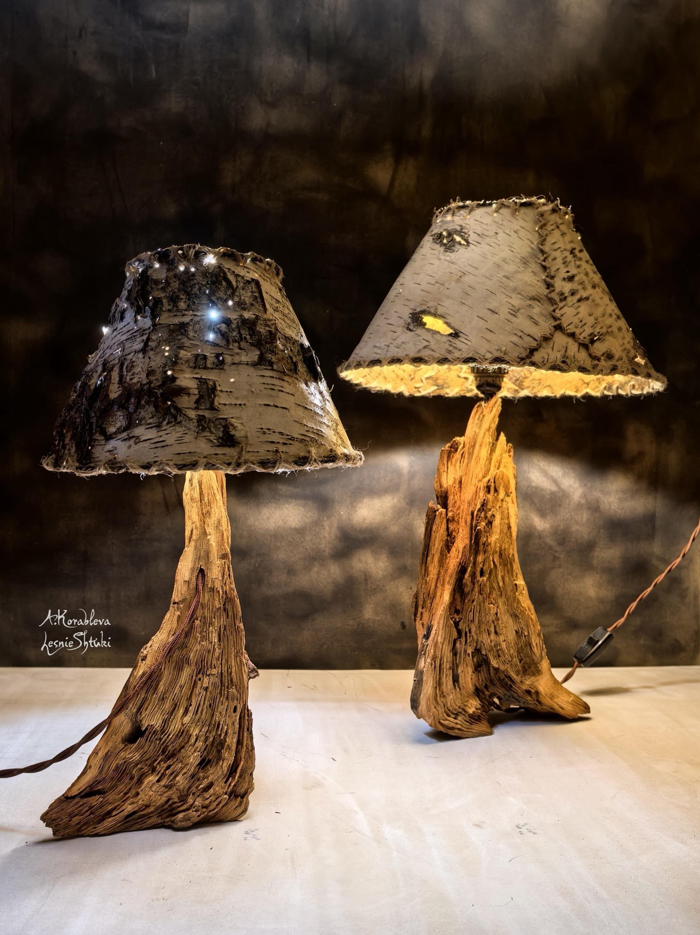 Rustic Driftwood Table Lamps "affinity" Handcrafted Natural Wood ...
