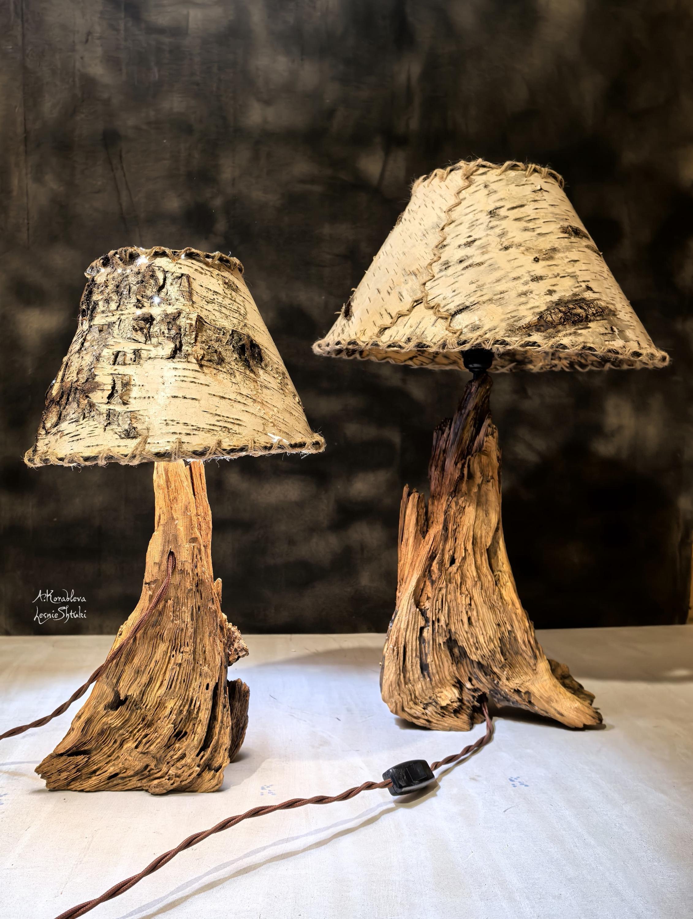 Rustic Driftwood Table Lamps "affinity" Handcrafted Natural Wood ...