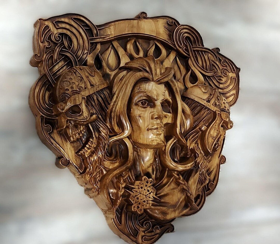 Hel Wall Art, Norse Goddess Art, Wooden Artwork, Spiritual Art, Nordic ...