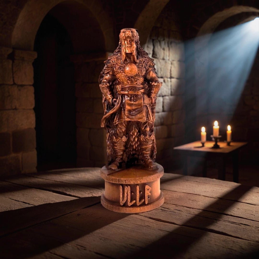 Ullr Norse Statue, Ullr Norse God Statue, Viking God Statue, Carved ...
