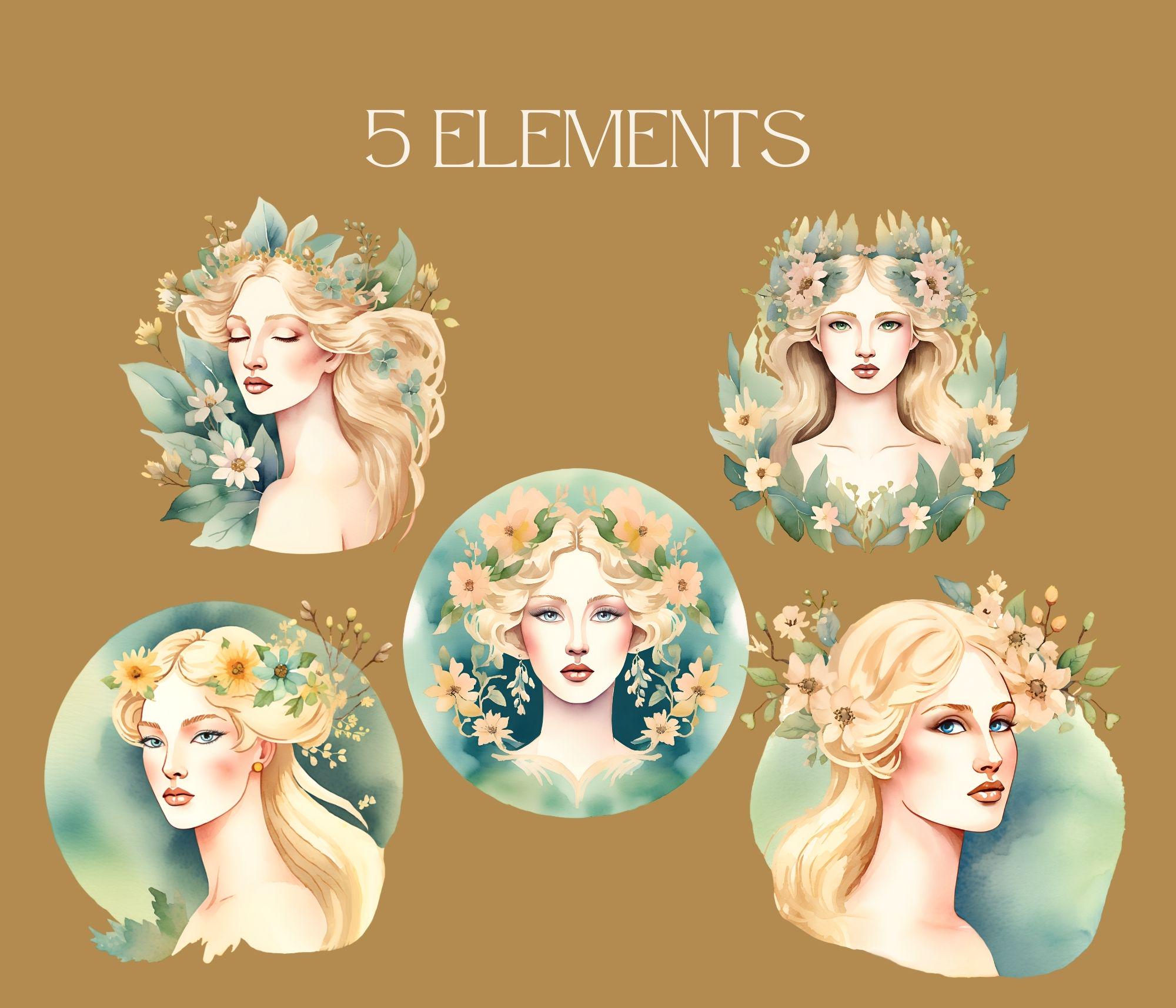 Ostara Spring Goddess Clipart, Spring Clipart, Wheel of the Year ...