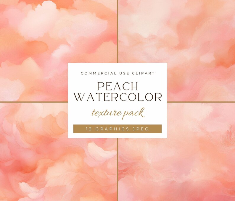 Peach Watercolor Texture Clipart, Minimal Watercolor Backgrounds ...