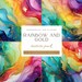 Rainbow and Gold Abstract Texture Clipart, Textures Pack, Alcohol Ink ...