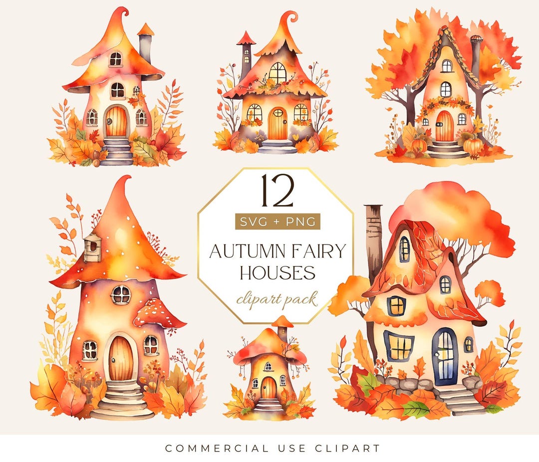 Fairy House Clipart, Autumn Fairy Clipart, Autumn Fairy House, Fall ...