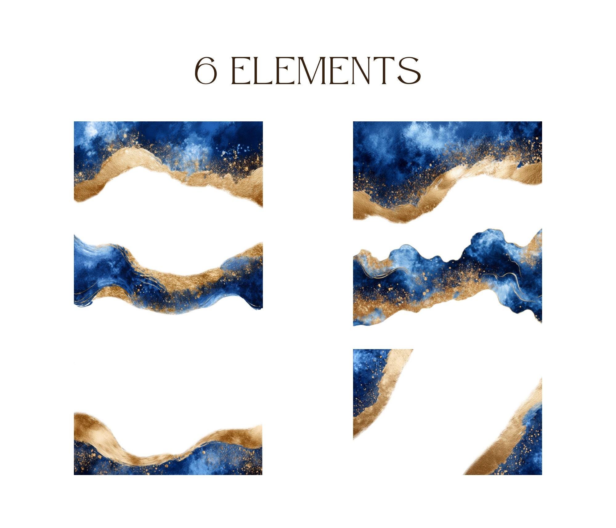 Navy Blue and Gold Border Clipart, Alcohol Ink Textures, Colorful Deep ...