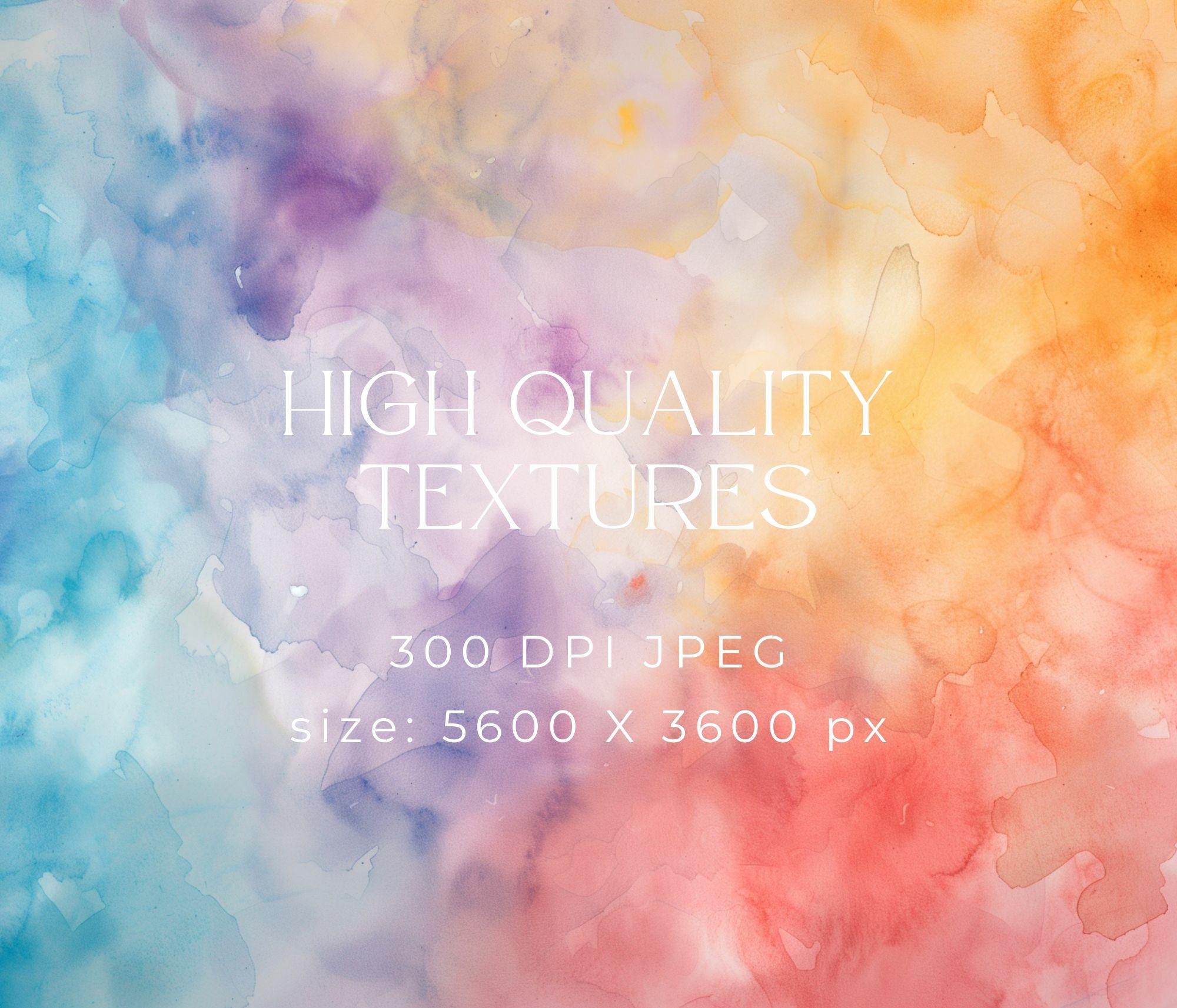 Watercolor Rainbow Textures Pack, Watercolor Papers, Digital Paper ...