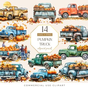 Pumpkin Truck, Harvest Clipart, Autumn Fall Clipart, Transparent Png ...