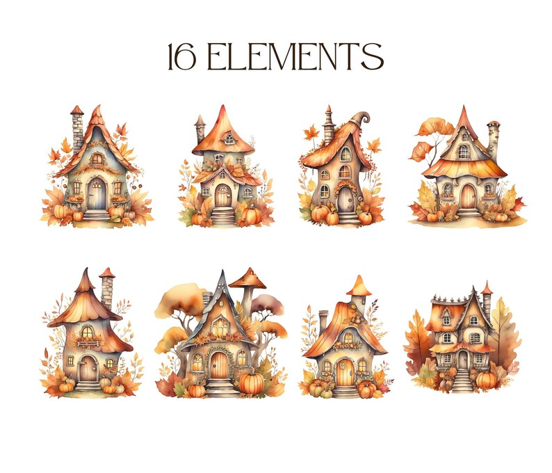 Fairy House Clipart, Autumn Fairy Clipart, Autumn Fairy House, Fall ...