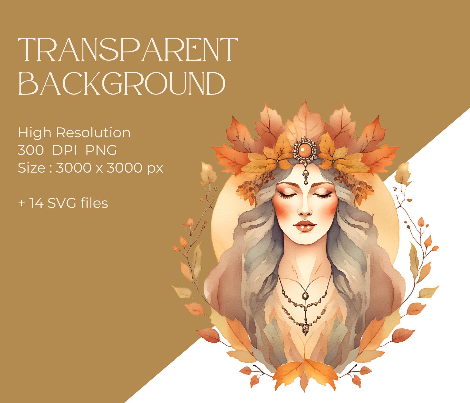 Mabon Clipart, Autumn Goddess Clipart, Autumn Clipart, Wheel of the ...