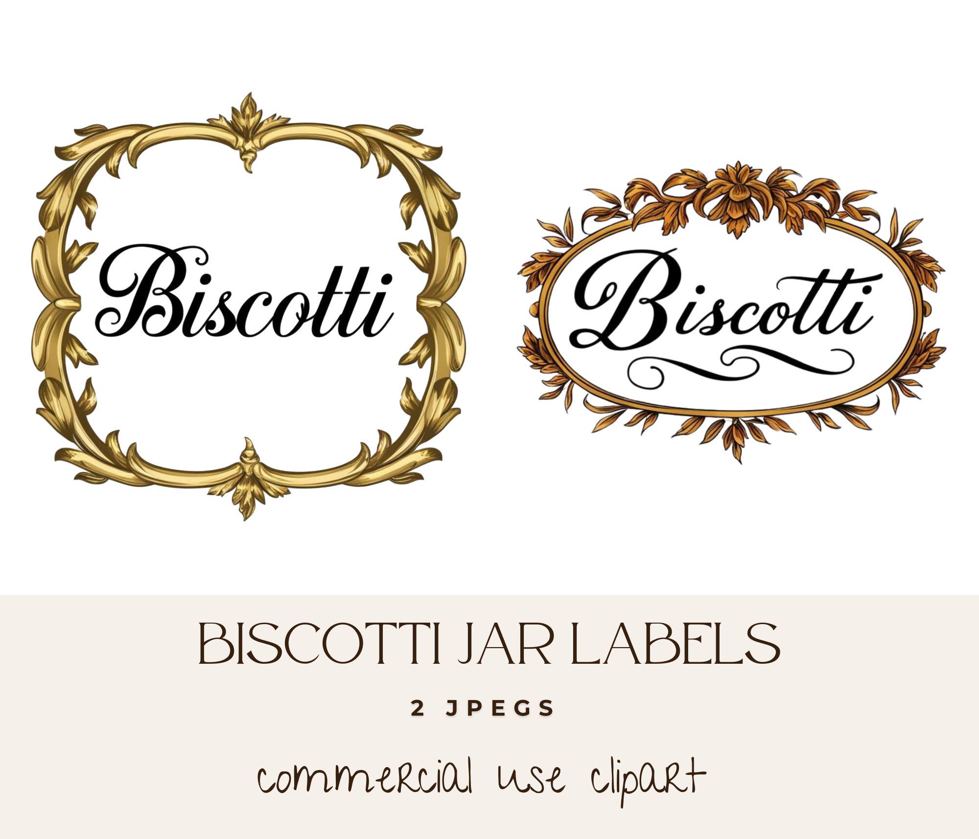 Biscotti Jar Label, Mason Jar Labels, Printable Kitchen Labels ...