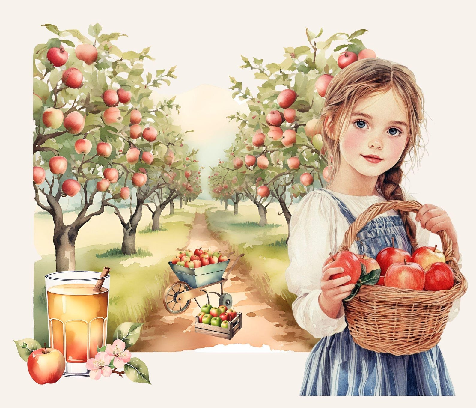 Autumn Clipart, Apple Pie Clipart, Apple Tree Clipart, Watercolor Apple ...