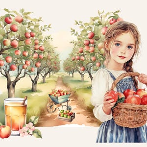 Autumn Clipart, Apple Pie Clipart, Apple Tree Clipart, Watercolor Apple ...