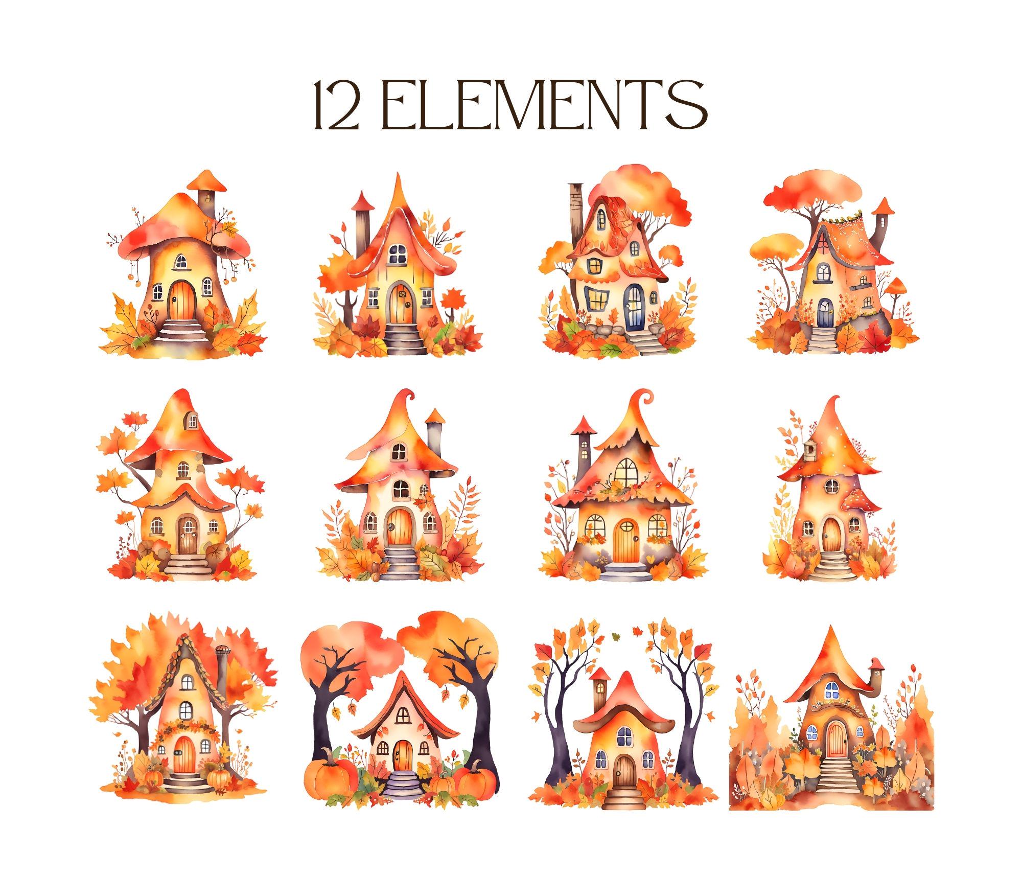 Fairy House Clipart, Autumn Fairy Clipart, Autumn Fairy House, Fall ...