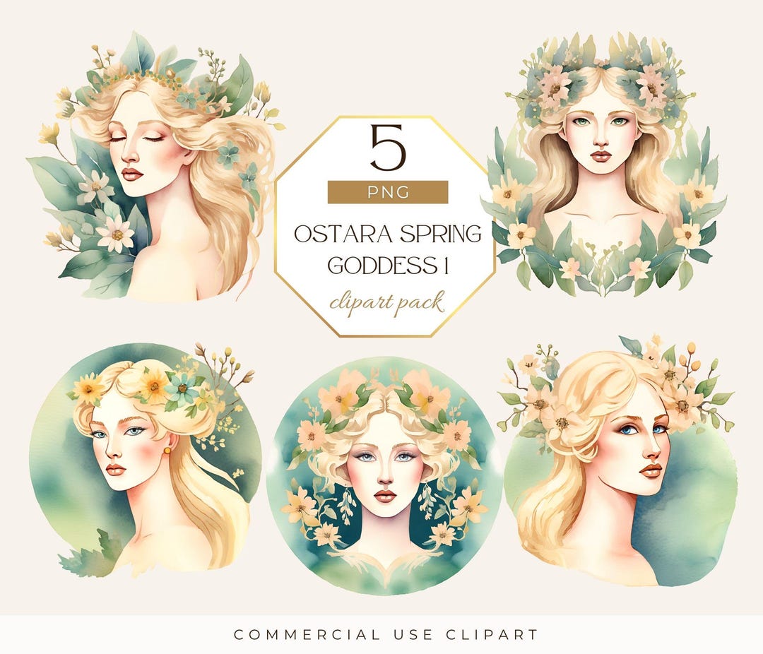 Ostara Spring Goddess Clipart, Spring Clipart, Wheel of the Year ...