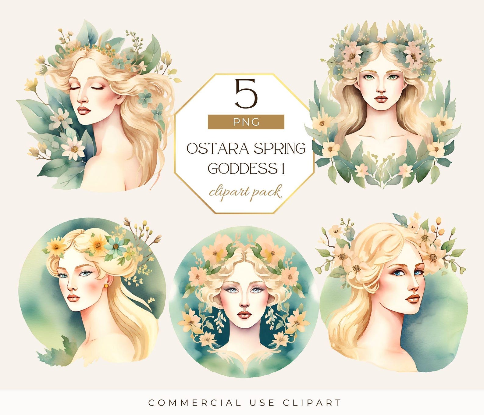 Ostara Spring Goddess Clipart, Spring Clipart, Wheel of the Year ...
