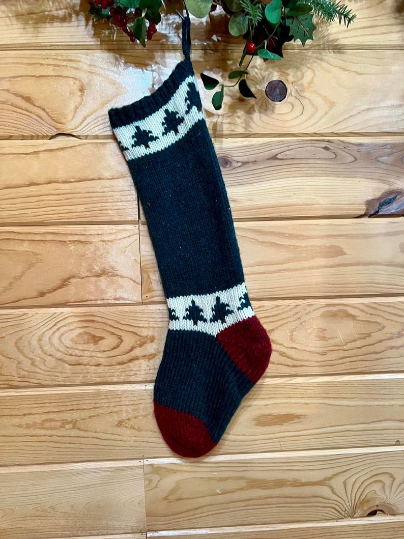 Original Christmas Cove Stocking, Hand Knit Stocking, Vintage Knit ...