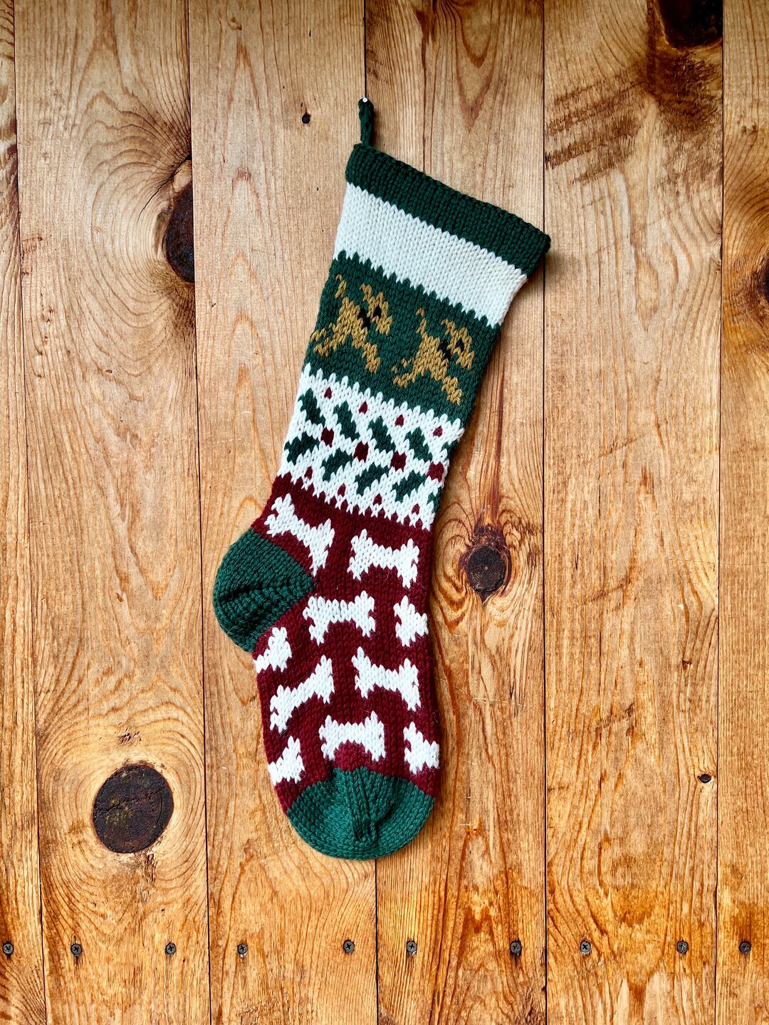 Knit Christmas Stocking for Your Dog Ready to Ship Handmade, Ready to ...