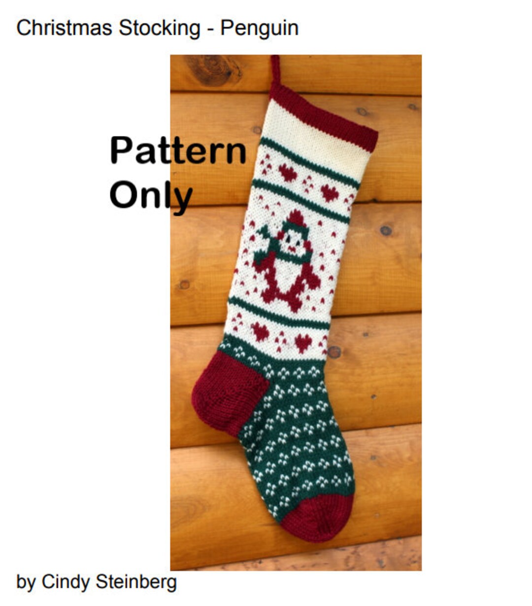 Christmas Stocking Knitting Pattern Penguin - Etsy