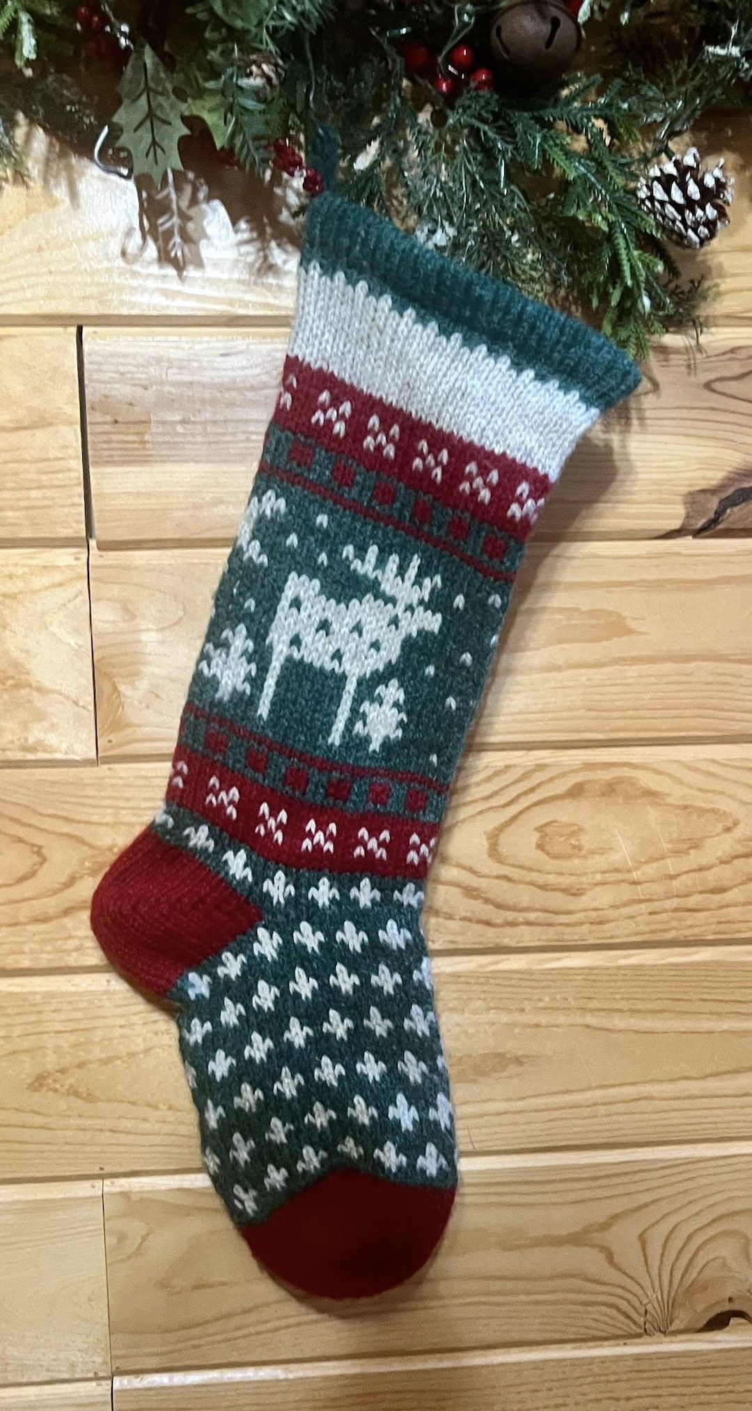 Original Annie's Woolens Stocking, Moose - Etsy