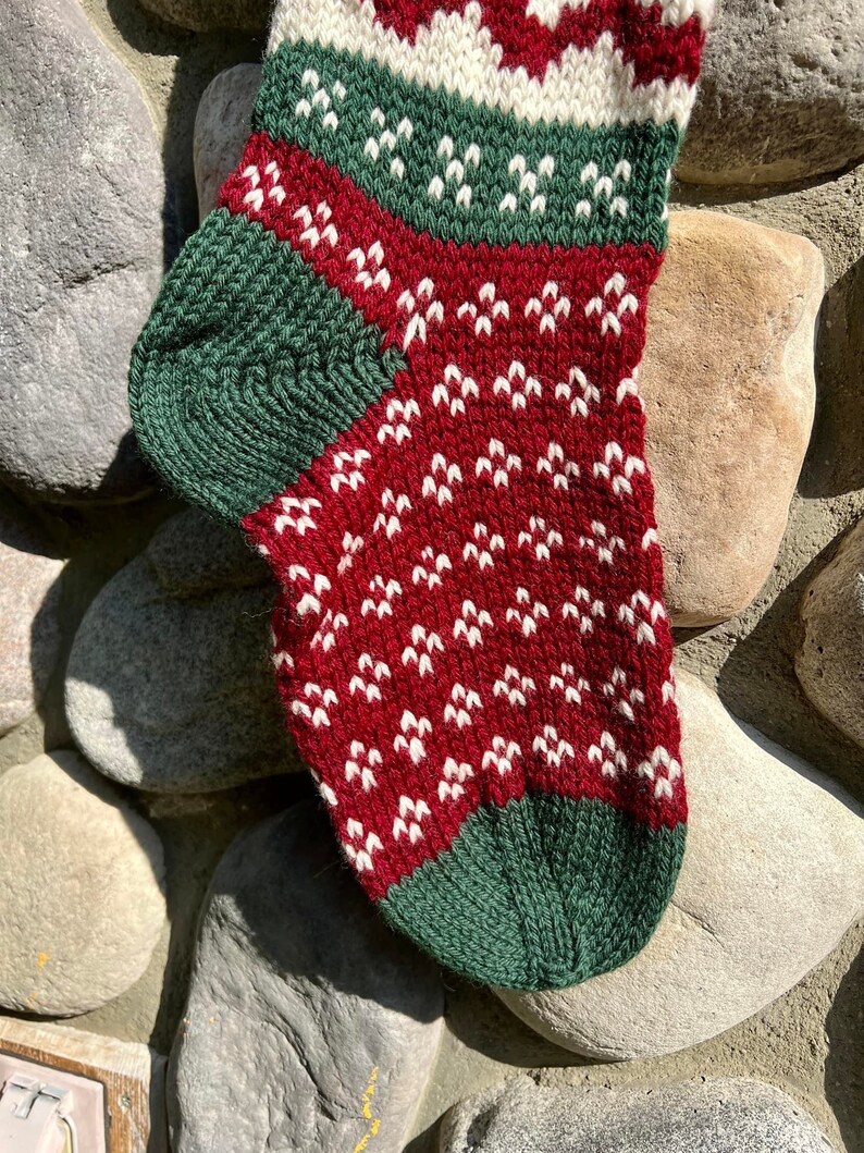 Knit Christmas Stocking Fish Handmade Ready to Ship - Etsy