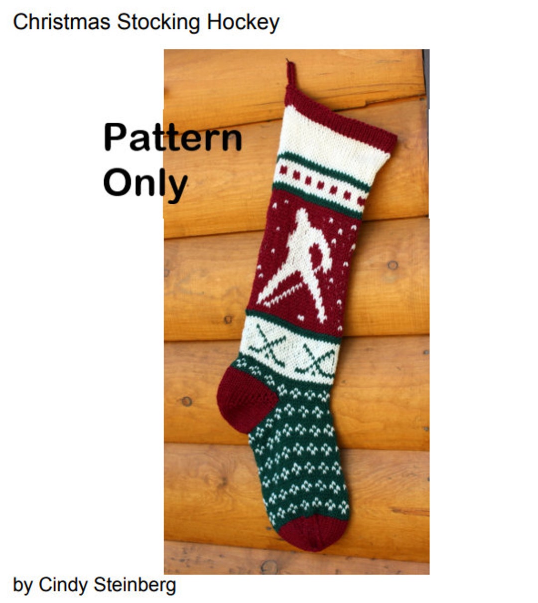 Christmas Stocking Knitting Pattern Hockey Player - Etsy