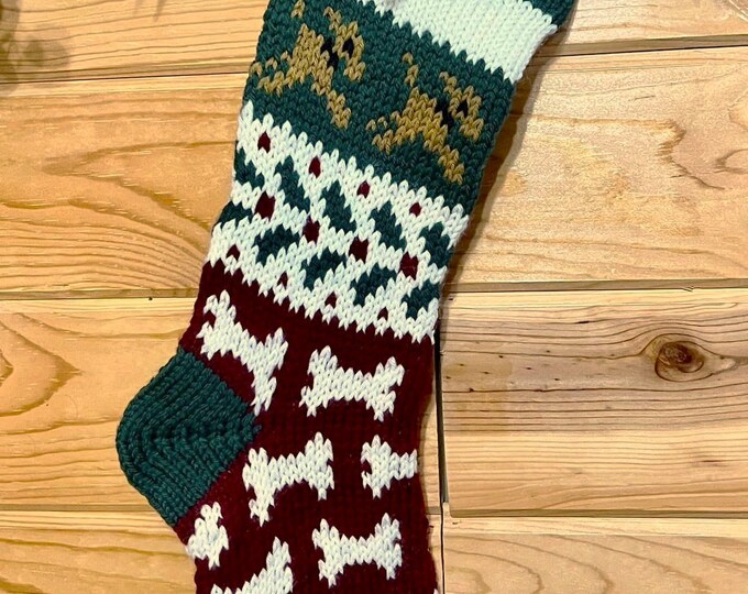 Knit Christmas Stocking for Your Dog Ready to Ship Personalized Free - Etsy