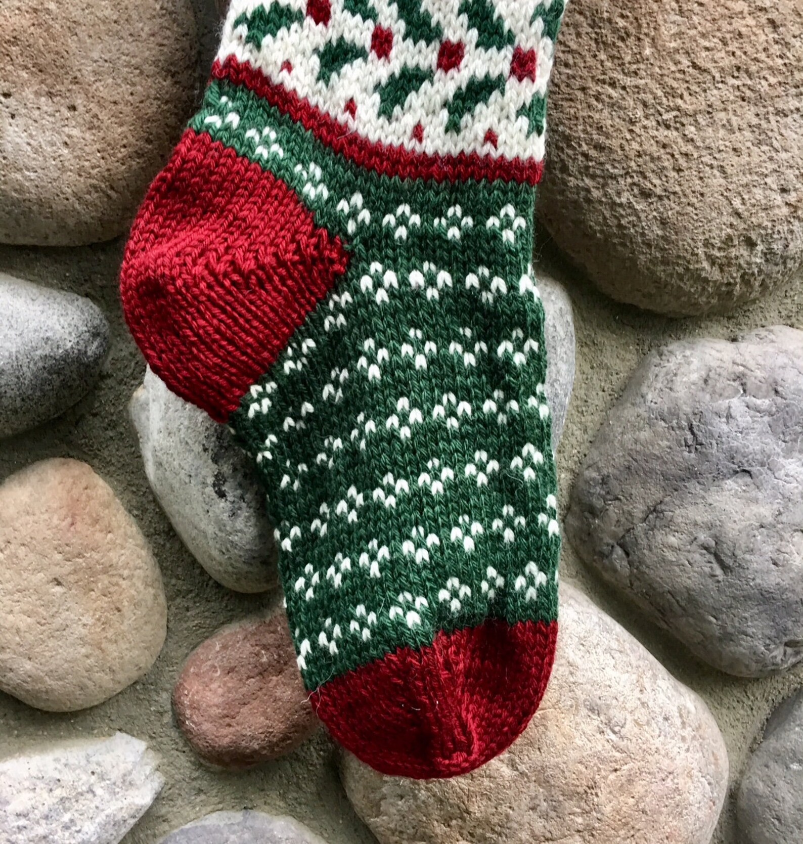 Knit Christmas Stocking Teddy Bear Handmade and Ready to - Etsy
