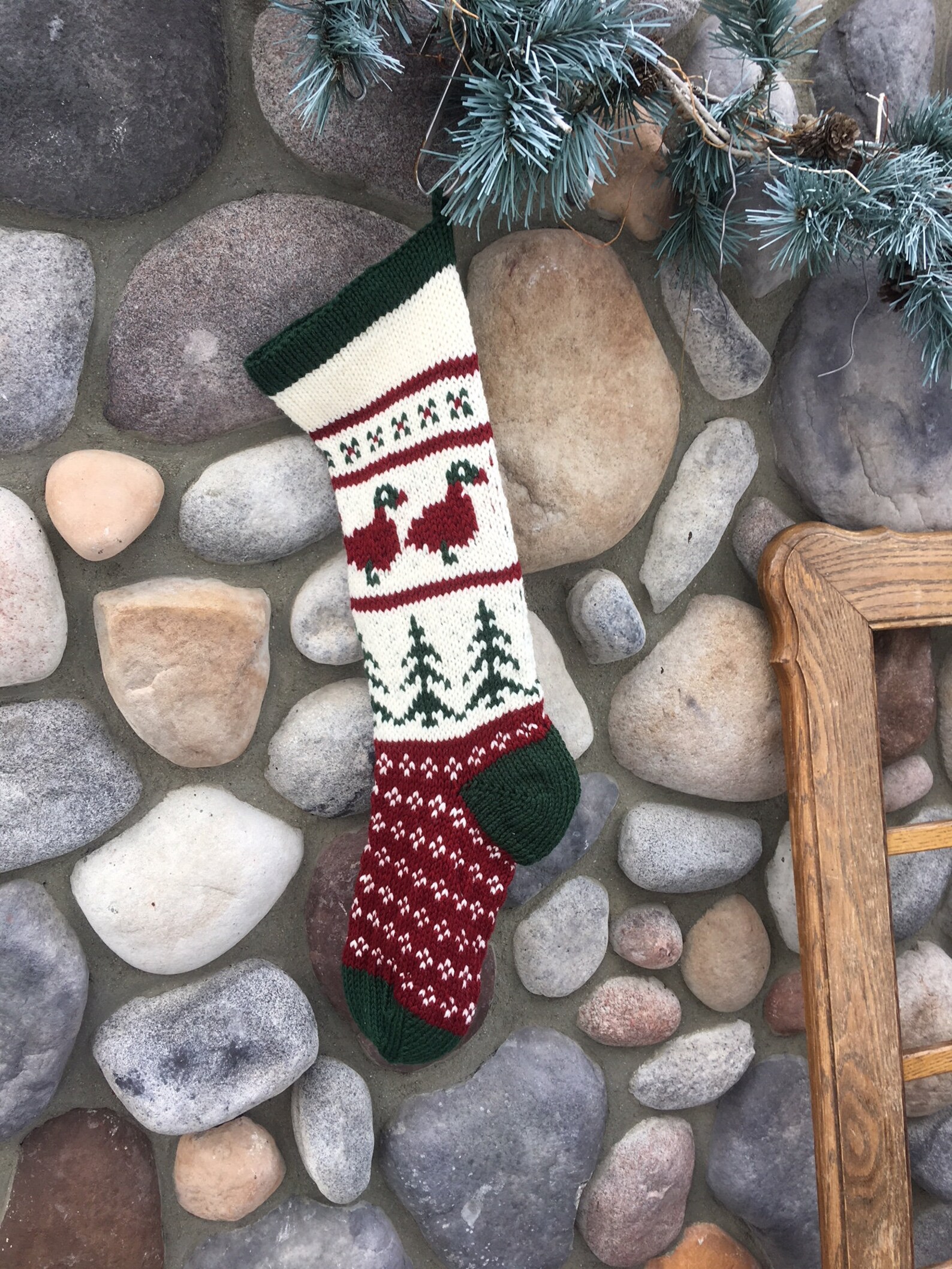 Knit Christmas Stocking Mallard Duck Ready to Ship - Etsy