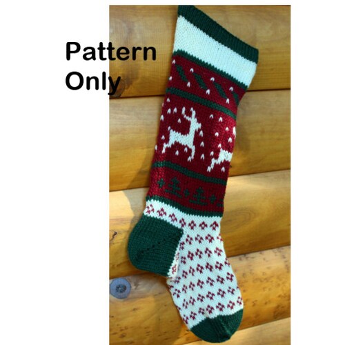 Christmas Stocking Knitting Pattern Reindeer - Etsy