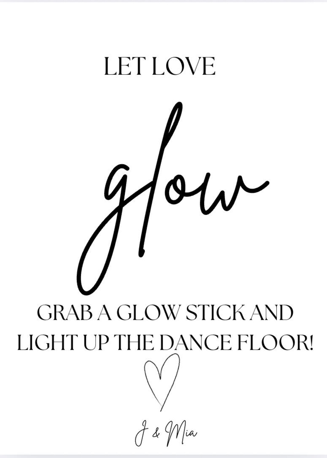 Glow Stick Wedding Sign Canva Template - Etsy