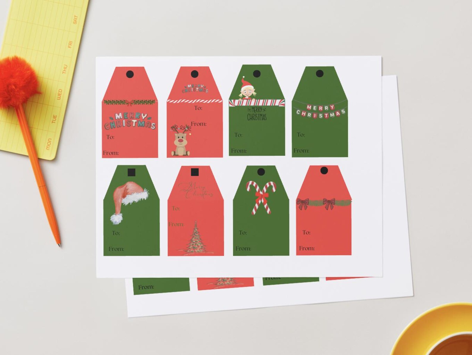 Christmas Gift Tag Canva Template - Etsy