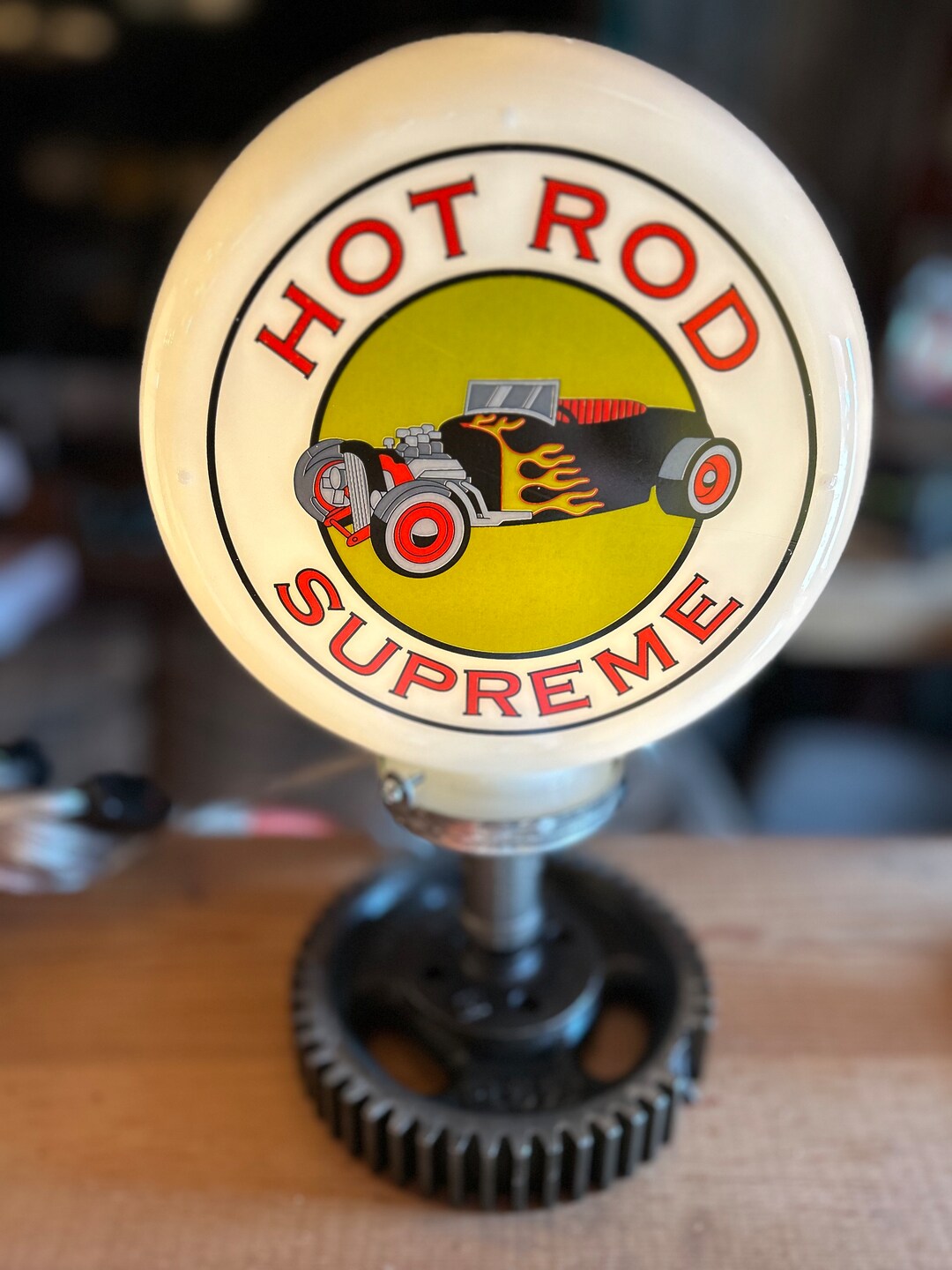 Hot Rod Glass Globe Table Lamp - Etsy