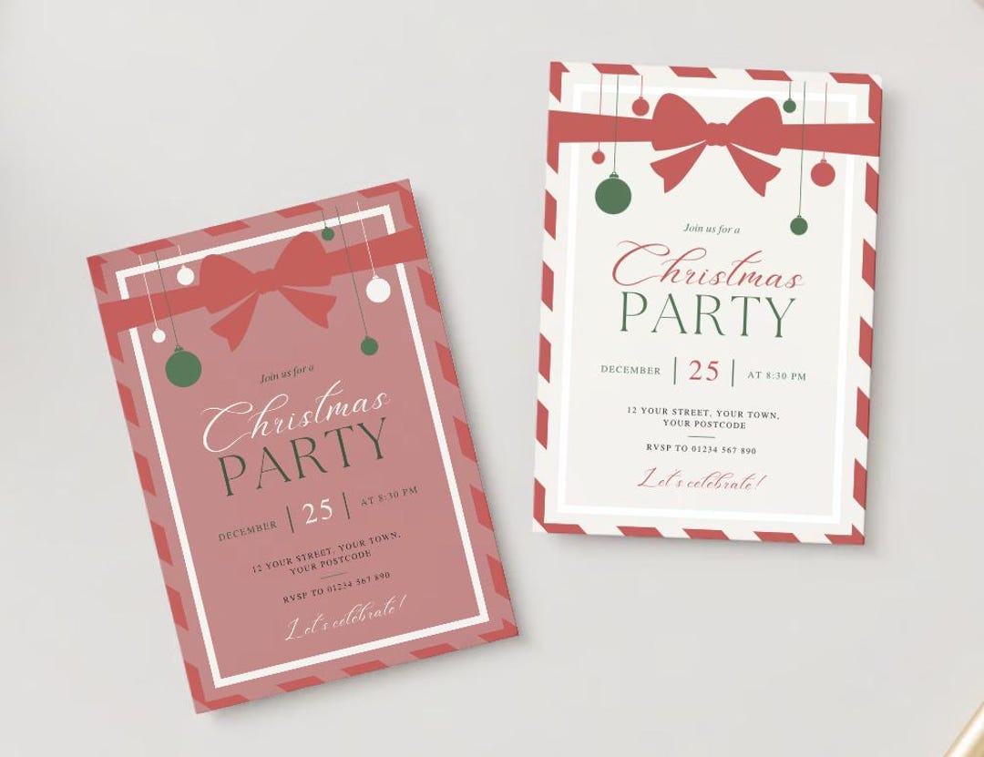 Editable Christmas Party Invitations, Christmas Party Invitation ...