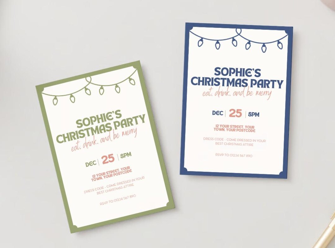 Editable Christmas Party Invitations, Christmas Party Invitation ...