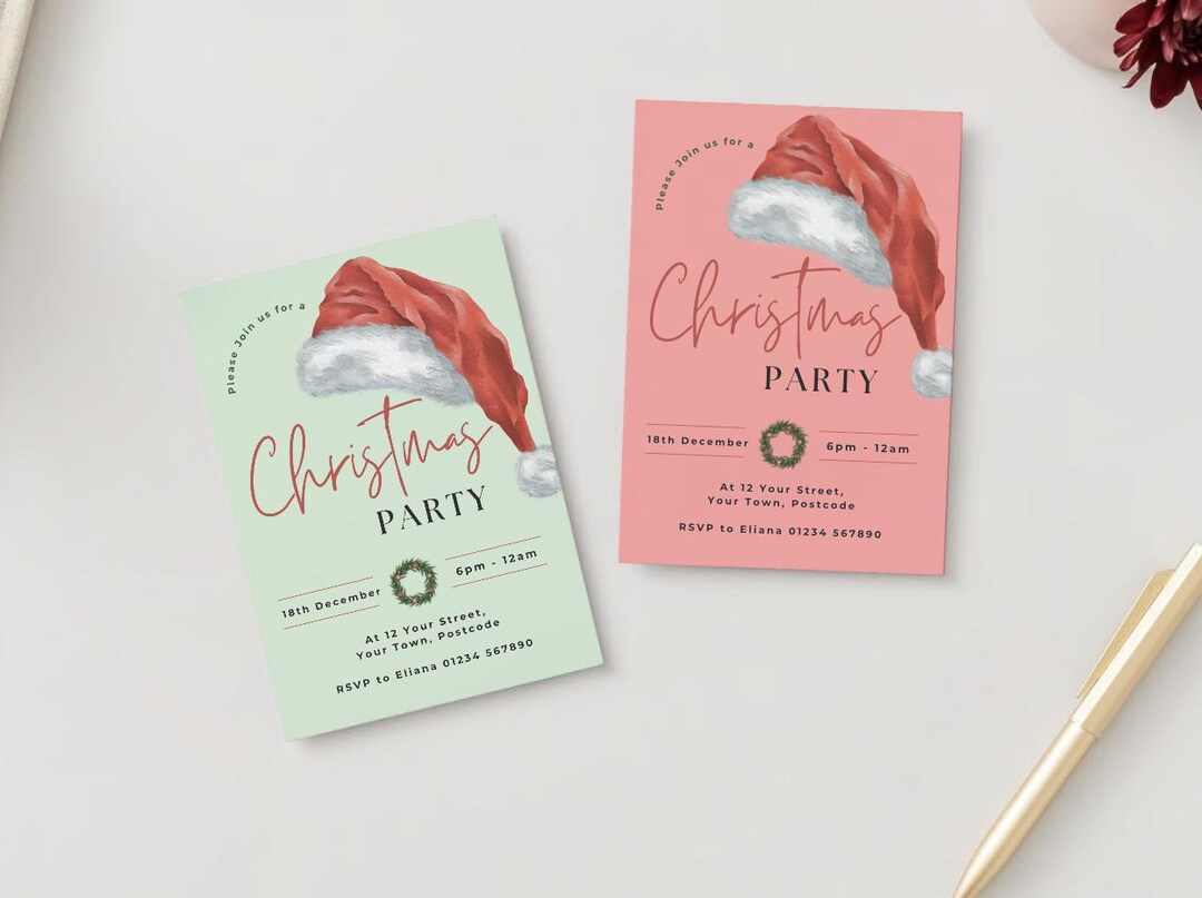 Editable Christmas Party Invitations, Christmas Party Invitation ...