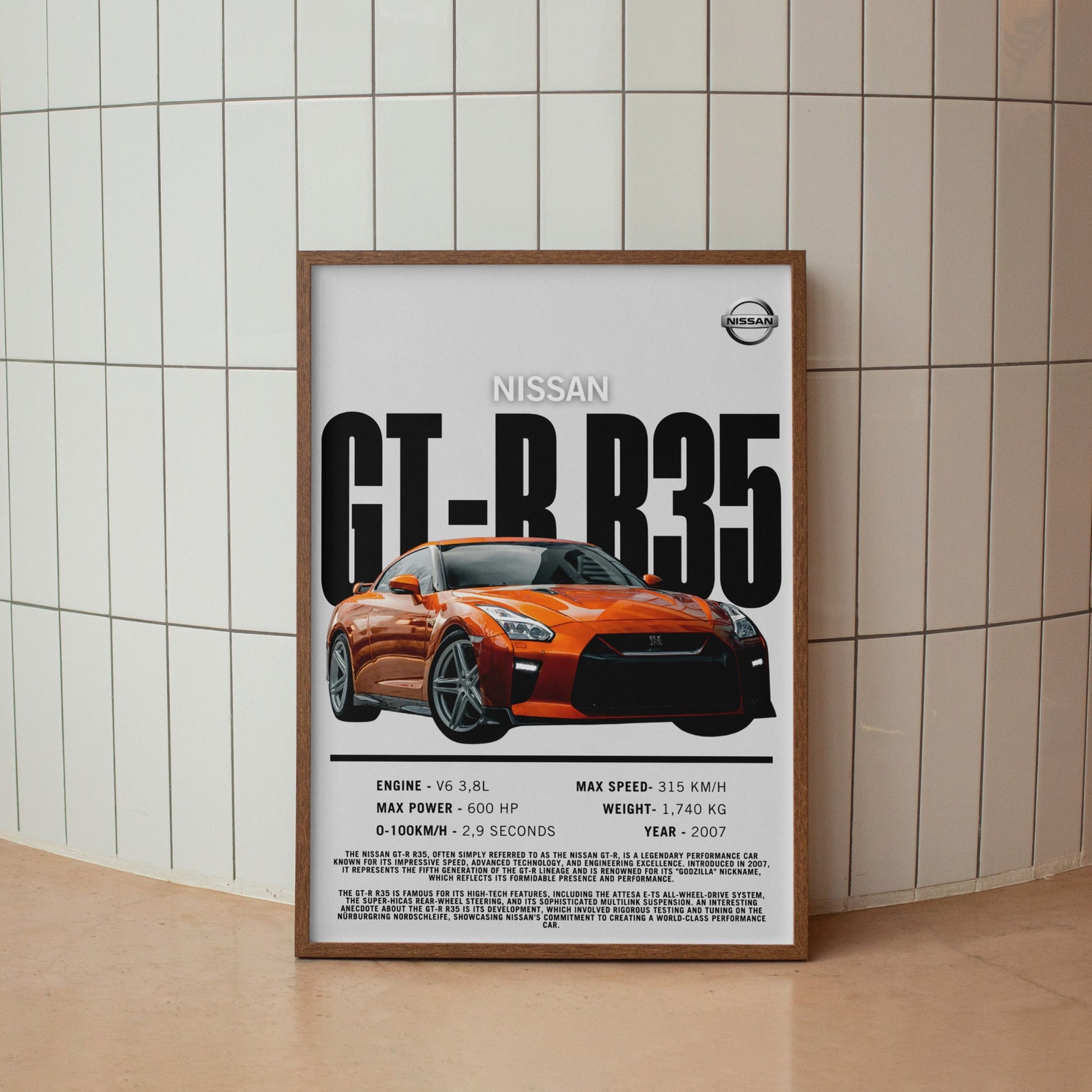 Nissan GTR R35 Poster Supercar Lover Poster Japanese Iconic Print Sport ...